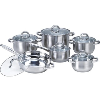 12 Piece Stainless Steel Cookware Set - Bed Bath & Beyond - 36757623