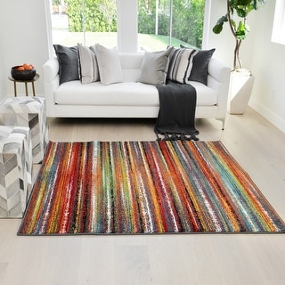 HR Colorful Rainbow Area Rug Modern Rug for Living Room Rug - Bed Bath ...