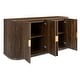 Edgemod 71" Ribbed Walnut Sideboard With Brass Handles - Bed Bath ...