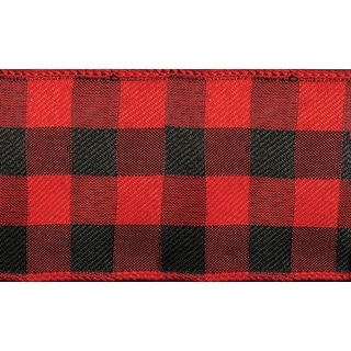 Red And Black Buffalo Check Plaid Wired Ribbon - Bed Bath & Beyond ...