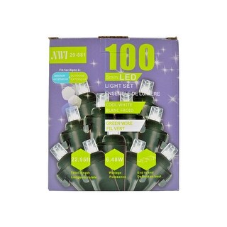 100 Lt 5Mm Led Indoor/Outdoor Light Set (Clear Bulbs) - Set of 2 - Bed ...