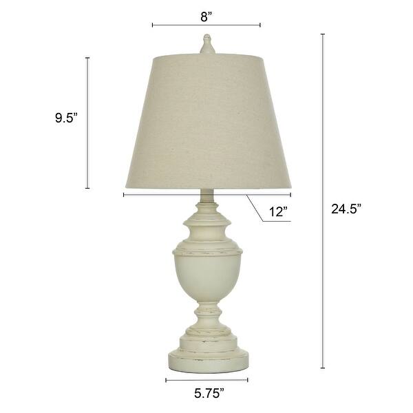 StyleCraft Marion Distressed Cream Table Lamp - Light Beige Shade - Bed ...