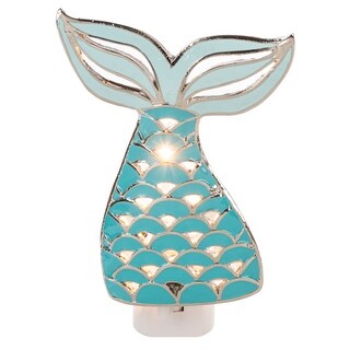 Mermaid Tail Night Light Electric 7 Watt Teal Blue and Silver - Bed ...