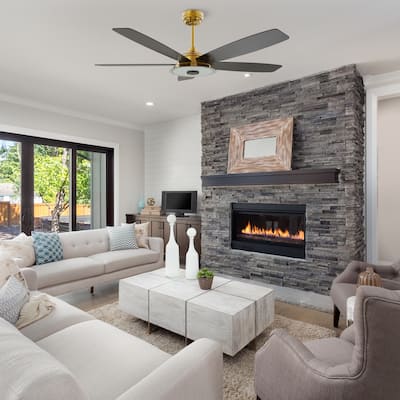 Harley 56-inch Indoor/Outdoor Smart Ceiling Fan, Dimmable LED Light Kit ...