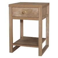 Hadly 23" End Table with Storage Drawer, Natural Wood, 22.5" x 16 ...
