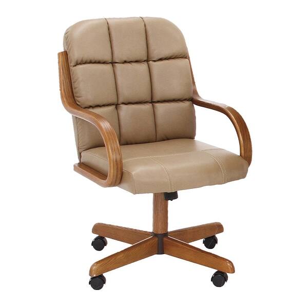 Chromcraft Douglas Caster Dining Chairs in Chestnut Finish (Set of 2 ...