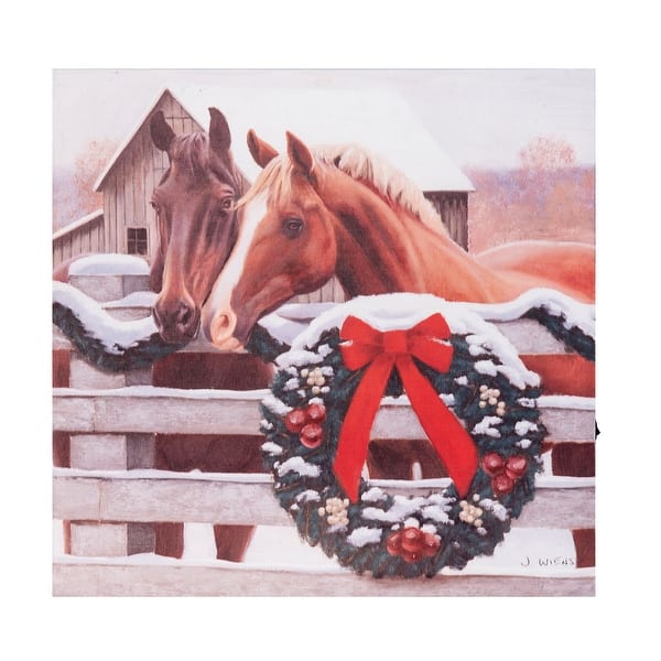 Christmas Horse Farm Light-Up LED Wall Art - Brown - Bed Bath & Beyond ...