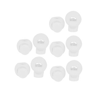 White Round Toggle Spring Loaded Rope Cord Locks Fastener 10pcs - Bed ...