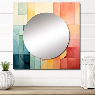 Designart "Cubism Experiment With Minimalist II" Cubism Wall Mirror ...