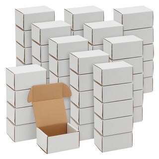 50-Pack White Kraft Corrugated Mailer, Small Shipping Boxes Mailing Box ...