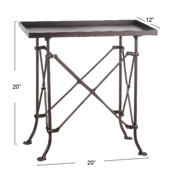 Rectangular Metal Side Table with Unique Claw Sole Feet - Bed Bath ...