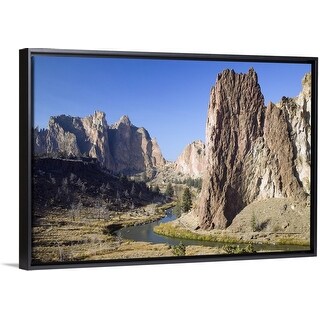 "Crooked River winding below rock spires, Smith Rock State Park, Oregon ...