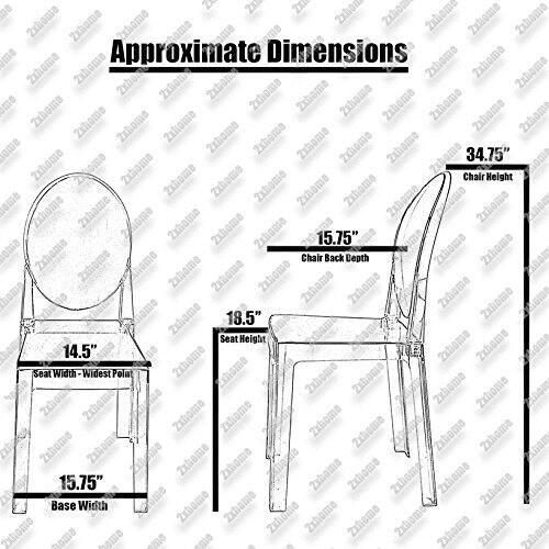 Set of 4, Clear Plastic Chairs Polycarbonate Arcylic Armless Side ...