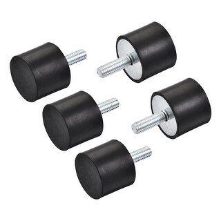M6 Rubber Mounts, 5pcs Male Thread Shock Absorber, D25mmxH20mm - Black ...