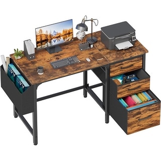 Computer Desk, 47 Inch Home Office Desks, Brown - Bed Bath & Beyond ...
