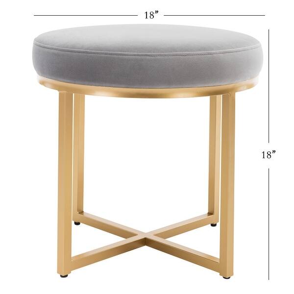WOVENBYRD 18" Round Metal Base Ottoman - Bed Bath & Beyond - 33835089