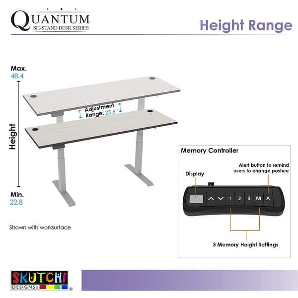 Quantum Series Programmable Electric Sit-Stand Straight Desk - Bed Bath ...