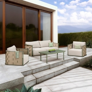 Kinger Home Komodo 4-Piece Deep Seating Patio Set - Bed Bath & Beyond ...