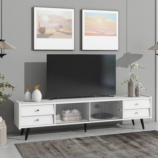 Modern TV Stand for TVs up to 65'', Media Console Storage Cabinet with ...