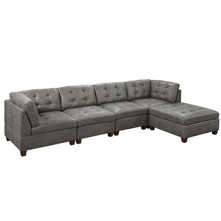 5 Piece Leatherette Modular Sectional Sofa - Bed Bath & Beyond - 36638071