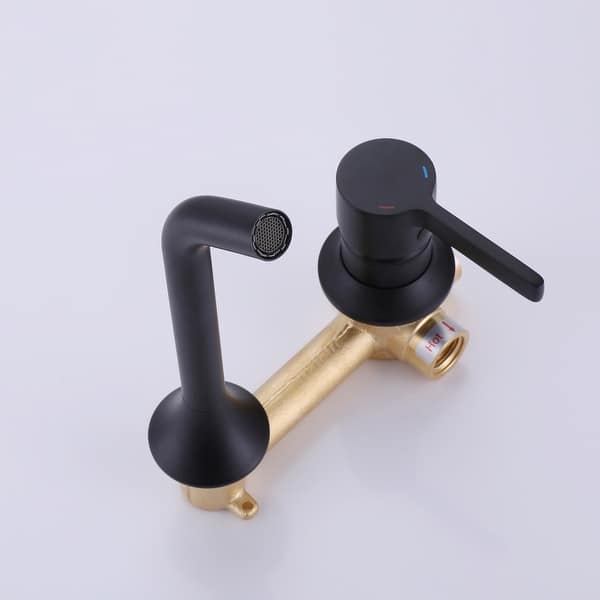 1-Handle 2-Hole Wall Mount Bathroom Sink Faucet Matte Black - Bed Bath ...