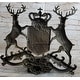 Two Stags Coat Of Arms Bronze Metal Wall Plaque Original Handmade ...