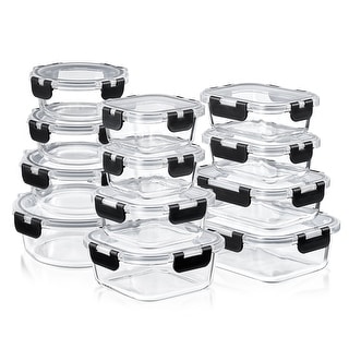 Sorbus 24-Piece Glass Food Storage Containers with Lids - Airtight ...