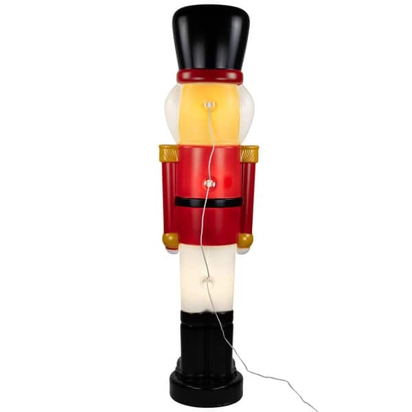 59" Lighted Retro Style Blow Mold Nutcracker Soldier Christmas Decor ...
