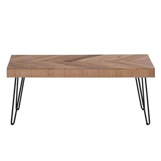 43.3 in. Old Elm Wood Finished Small Rectangle Wood Coffee Table - Bed ...
