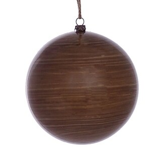 Vickerman 4.75" Brown Wood Grain Ball Ornament, 4 per Bag - Bed Bath ...