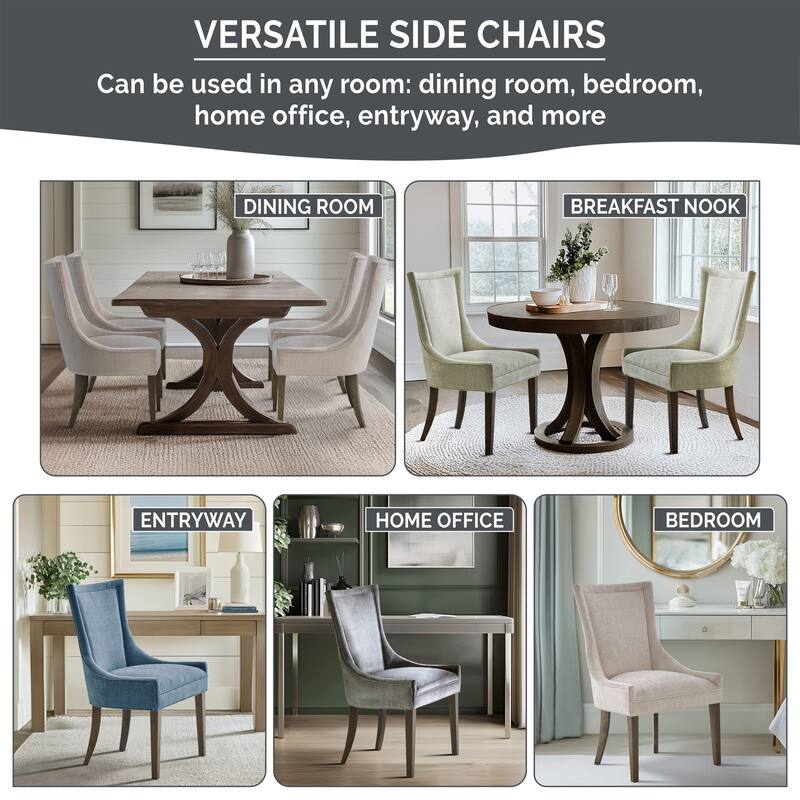 Madison Park Signature Ultra Upholstered Dining Side Chairs With Wood ...