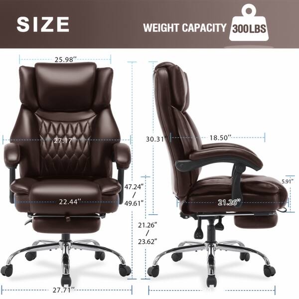High Back Massage Reclining Office Chair with Footrest - Executive ...