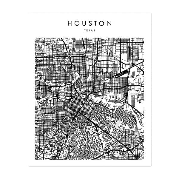 Houston Texas Maps Architecture Black White Minimal Art Print/Poster ...