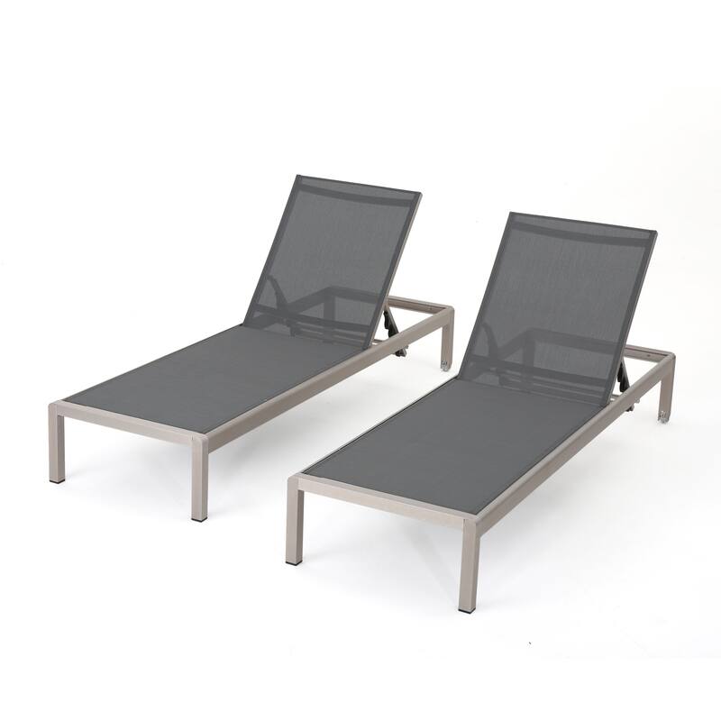 Cape Coral Mesh Chaise Lounges (Set of 2) by Christopher Knight Home ...