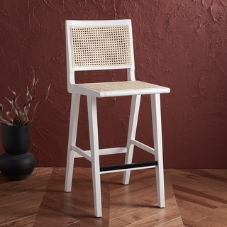 SAFAVIEH Silus Backless Cane Bar Stool - 18" W x 18" D x 30" H - On ...