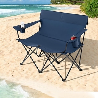 Portable Folding 2 Person Camping Chai Double Camping Chair - Bed Bath ...