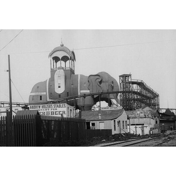 Coney Island's "Elephantine Colossus" Black and White Gallery Wrapped ...