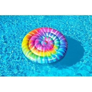 Inflatable Spiral Tie Dye Floating Island Pool Float - 65" - Bed Bath ...