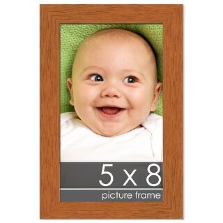 5x8 Traditional Honey Pecan Complete Wood Picture Frame with UV Acrylic ...