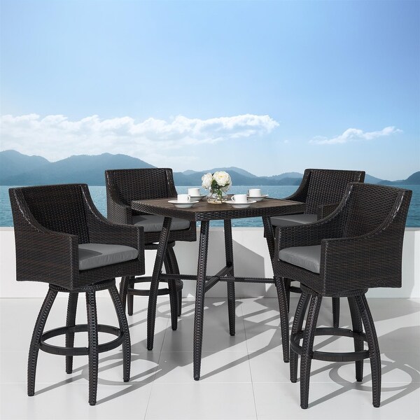 SAFAVIEH California Outdoor Bistro 26-inch Counter Stool with Arms - 23 ...