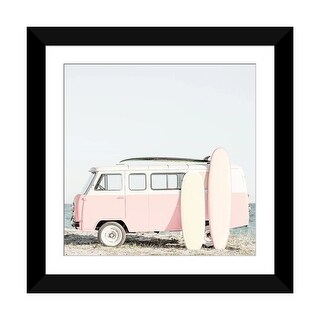 iCanvas "Pink Kombi Van With Surfboards" by Tiny Treasure Prints - Bed ...
