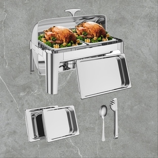 9QT 2 Half Pan + 1 Full Pan Rectangular Chafing Dishes for Buffet - Bed ...
