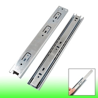 2 Pcs Silver Tone 3 Sections Ball Bearing Drawer Slide 275mm Length ...