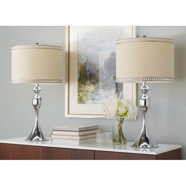 Ashland 27" Table Lamp with Drum Shades & Trim (Set of 2) - Bed Bath ...