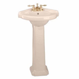 Classic Pedestal Sink Biscuit Colored China Corner Bathroom 4 Center ...