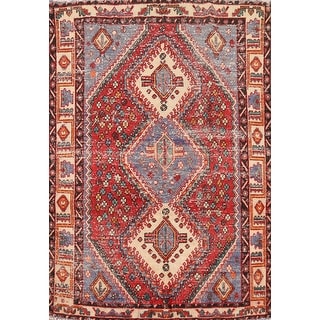 Tribal Red Geometric Bakhtiari Persian Area Rug Handmade Wool Carpet ...