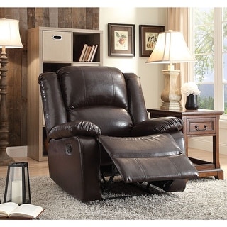 PU Upholstered Motion Recliner with Metal Reclining Mechanism Modern ...