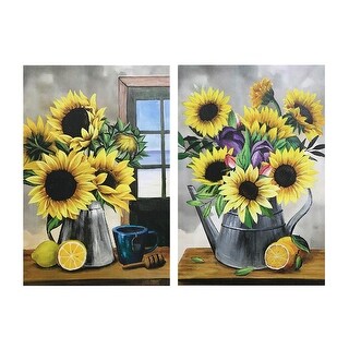 Canvas Wall Art Sunflower And Lemons - Set of 2 - Bed Bath & Beyond ...