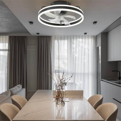 20" Modern Ceiling Fans with Lights and Remote, Stepless Color,360 Air ...