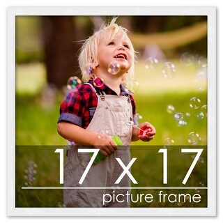 17x17 Frame White Wood Picture Square Frame - Picture Frame Includes UV ...